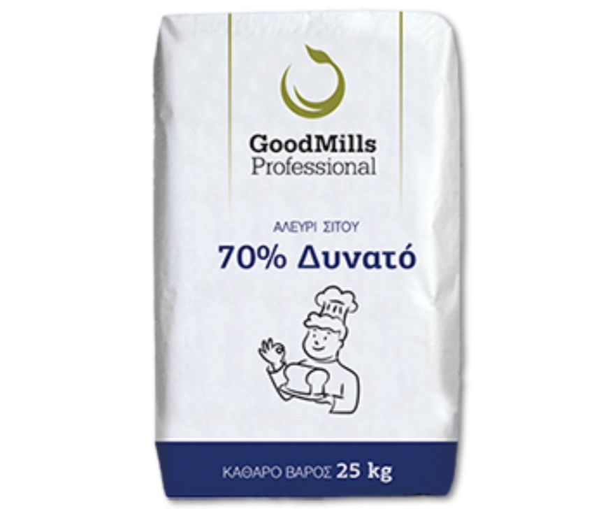 ΑΛΕΥΡΙ ΤΥΠΟΥ 70% ΔΥΝΑΤΟ GOODMILLS 25kg / L 5 ΣΑΚΙΑ / PAL 40ΣΑΚΙΑ